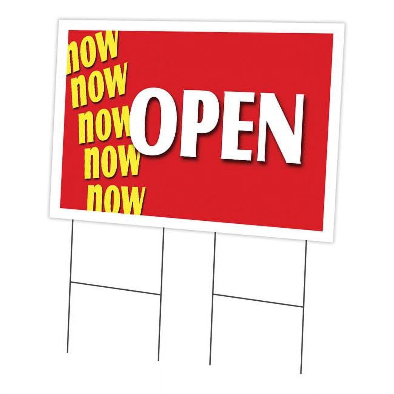SignMission C-2436 Now Open 24 x 36 in. Now Open Yard Sign & Stake ...