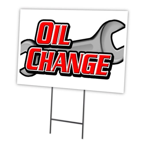 SignMission C-2436 Oil Change 24 x 36 in. Oil Change Yard Sign & Stake ...