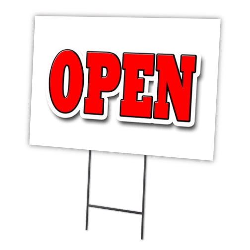 SignMission C-2436 Open 24 x 36 in. Open Yard Sign & Stake - Walmart.com