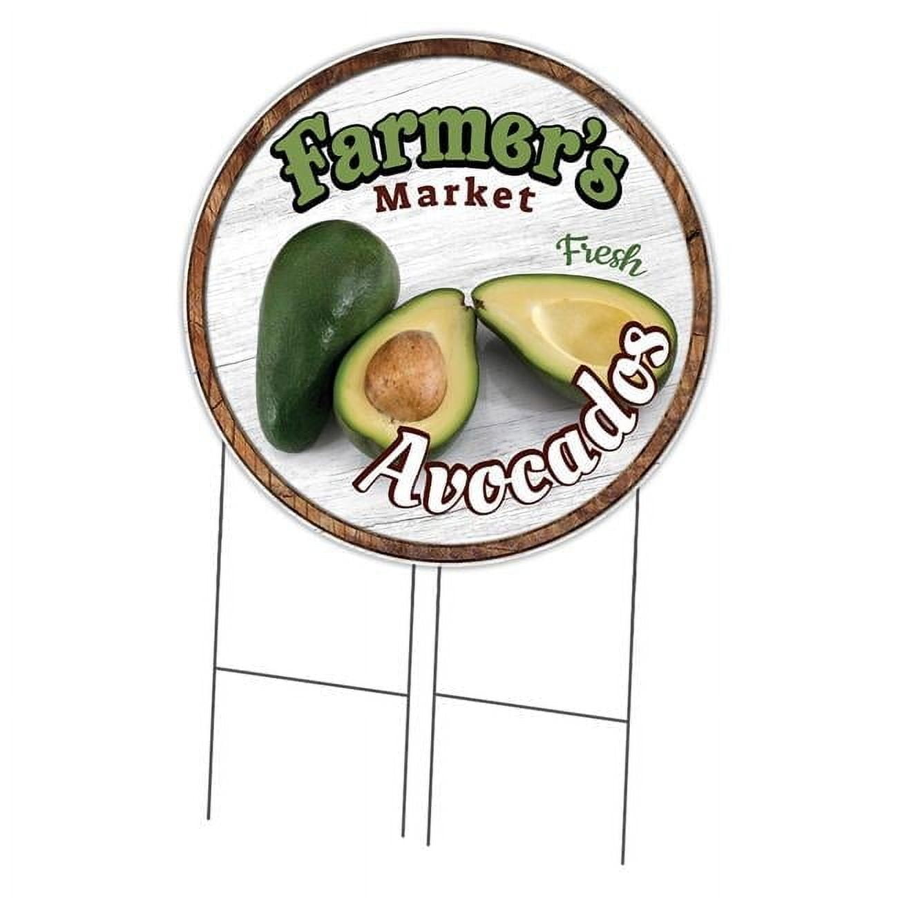 SignMission C-36-CIR-DS-WS- Avocados 36 in. Double Sided Corrugated ...