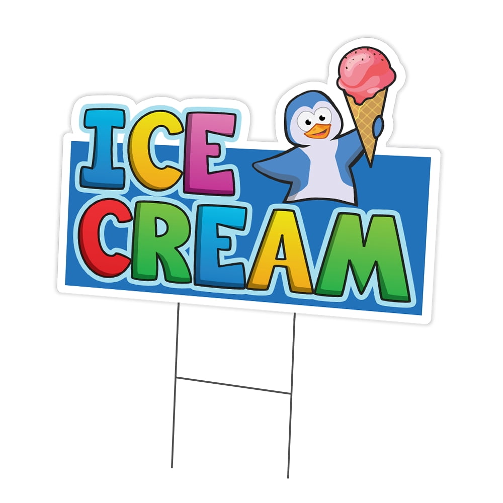 SignMission C-DC-1216-Ice Cream 1 12 x 16 in. Yard Sign & Stake - Ice ...