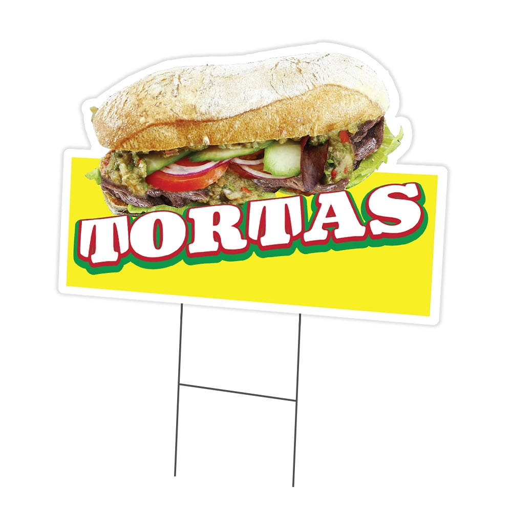 Tortas 18" x 24" Yard Sign & Stake | Advertise Your Business | Stake ...