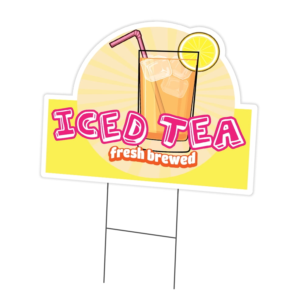 ICED TEA Yard Sign 18" X 24" & Stake | Advertise Your Business | Stake ...