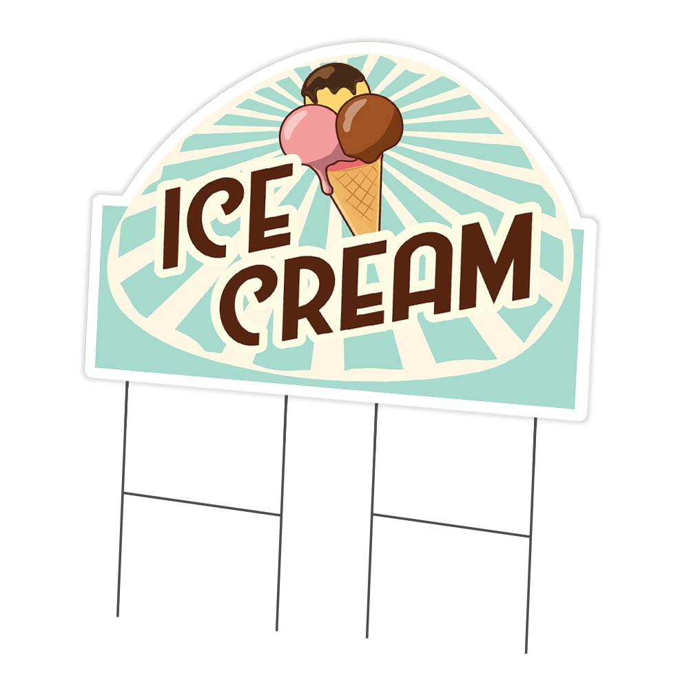 SignMission C-DC-2436-DS-Ice Cream 3 24 x 36 in. Yard Sign & Stake ...
