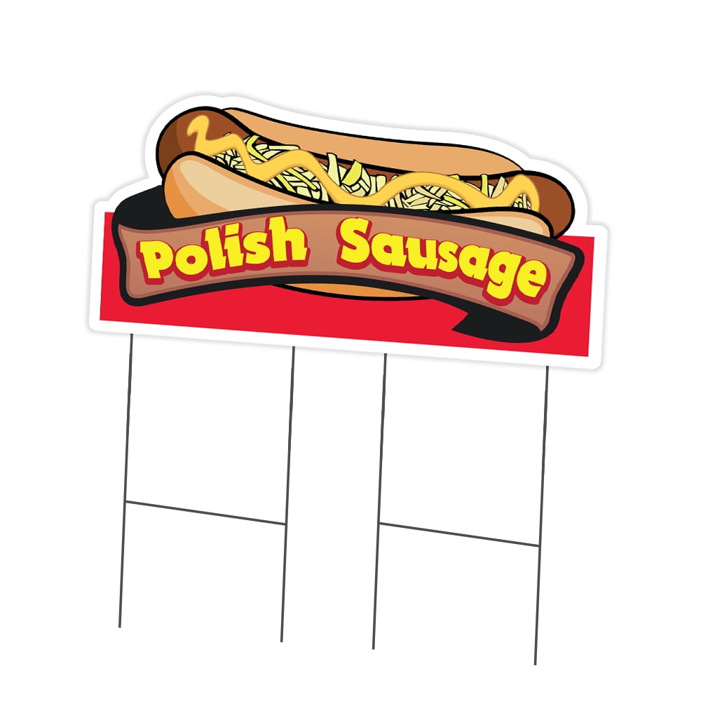 Polish Sausage 24" x 36" Yard Sign & Stake | Advertise Your Business ...