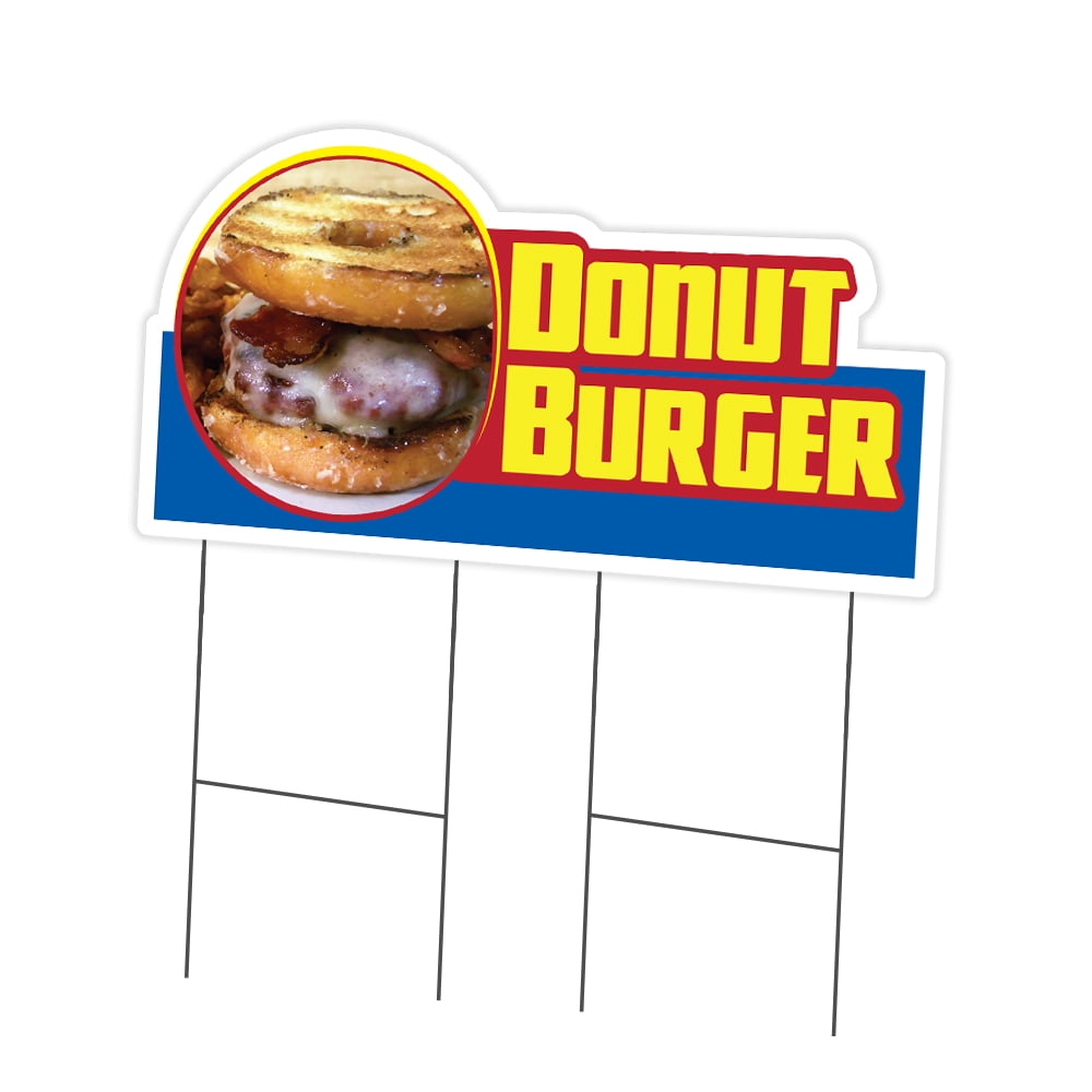 SignMission C-DC-2436-Donut Burger19 24 x 36 in. Yard Sign & Stake ...