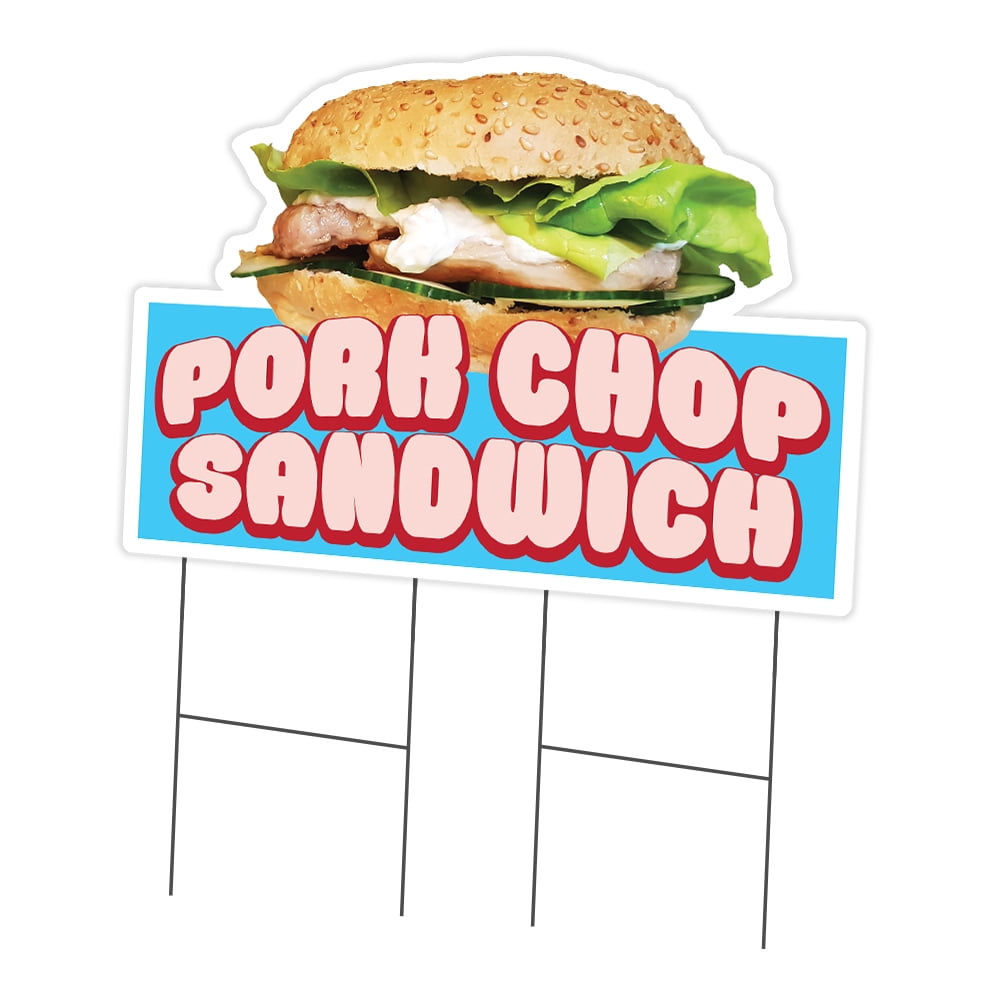 SignMission C-DC-2436-Pork Chop Sandwich19 24 x 36 in. Yard Sign ...