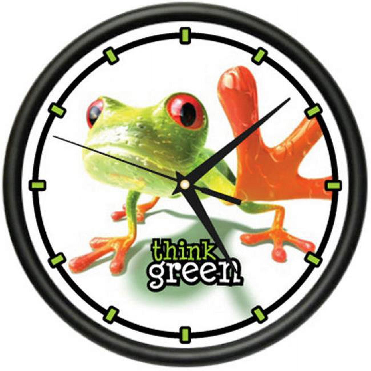 SignMission CL-FROG1 Frog 1 Wall Clock - Green Frogs Art Animal Decor ...
