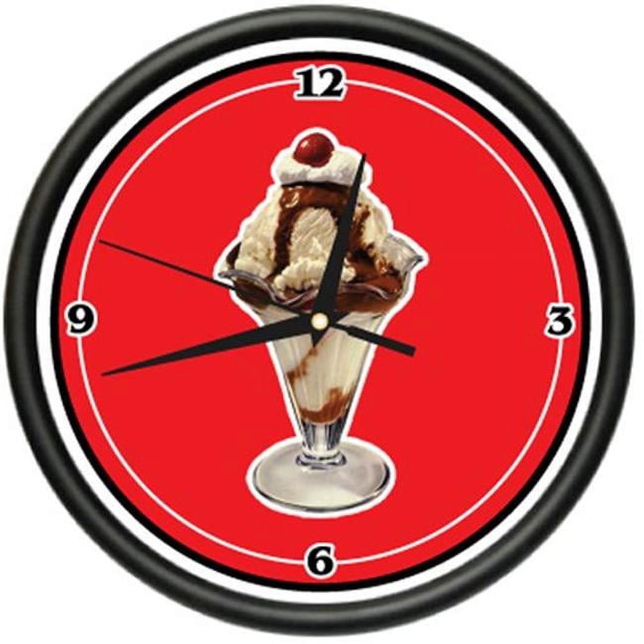 Signmission Cl Sundae Sundae Wall Clock Hot Fudge Ice Cream Shop
