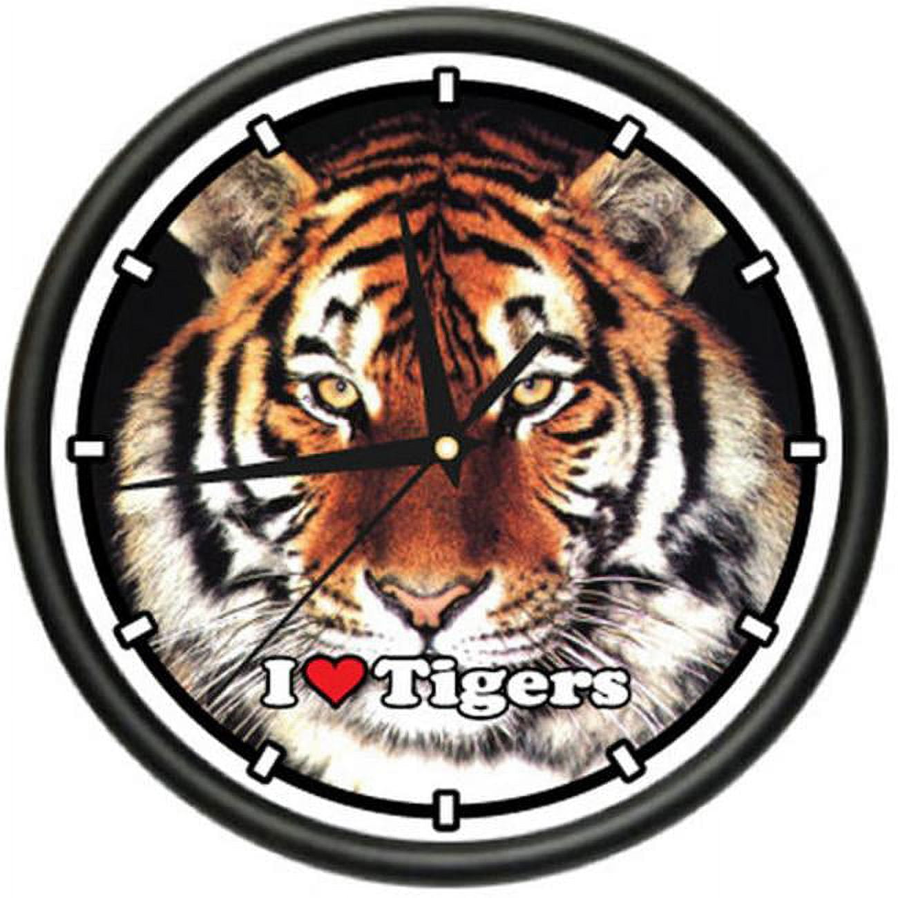 SignMission CL-TIGER Tiger Wall Clock - Cat Zoo Animal Print Decor Lsu ...