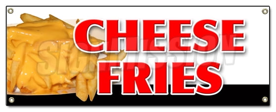 CHEESE FRIES BANNER SIGN french fries bacon cheddar cheese ranch melted ...