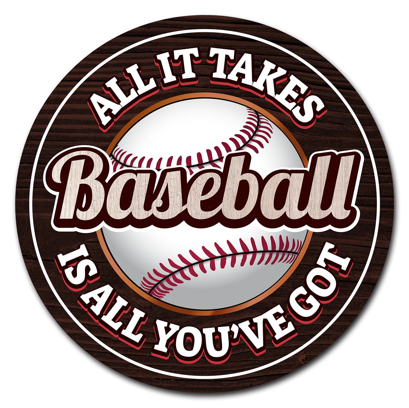 SignMission Circular Rigid Plastic Sign 12" Tall - Baseball | Plastic ...