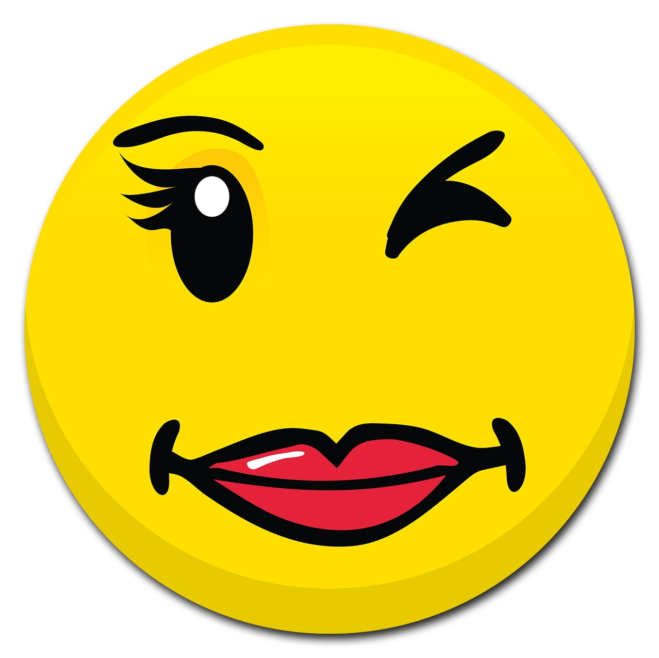 SignMission Circular Rigid Plastic Sign 12" Tall - Emoji Girl Wink ...