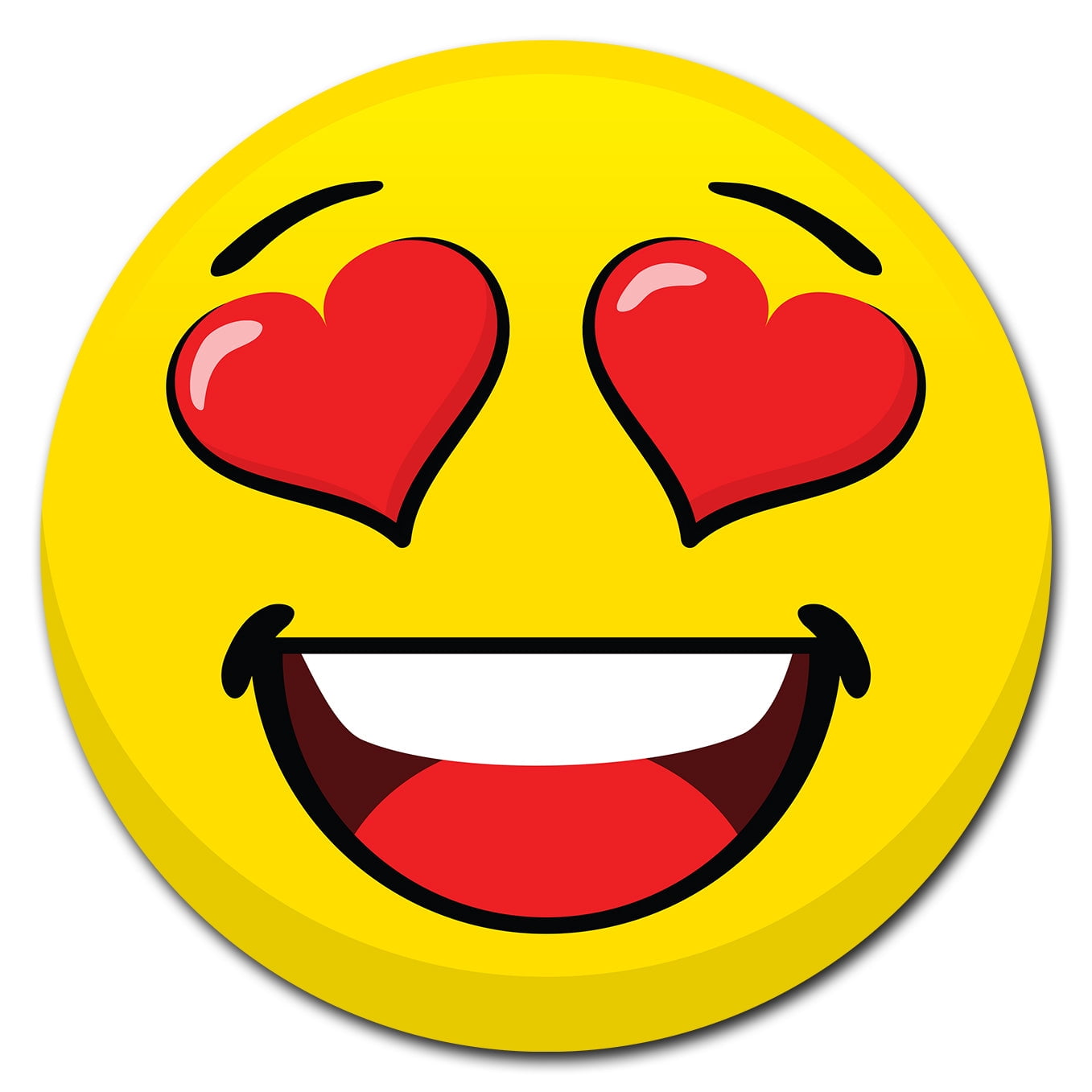 SignMission Circular Rigid Plastic Sign 12" Tall - Emoji Heart Eyes ...