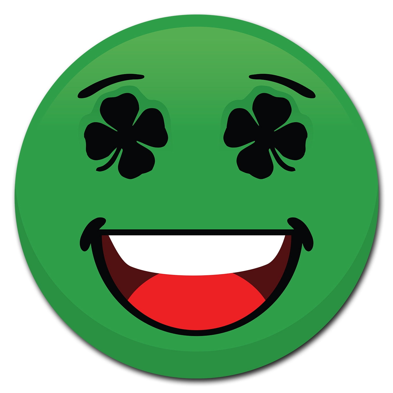 SignMission Circular Rigid Plastic Sign 12" Tall - Emoji Shamrock ...
