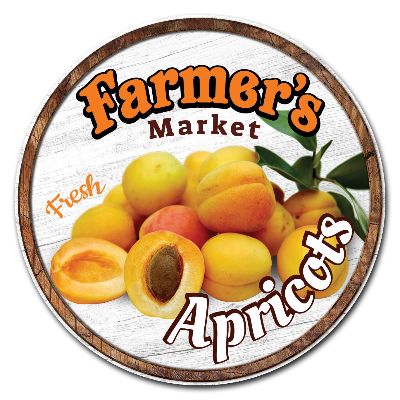 SignMission Circular Rigid Plastic Sign 12" Tall - Farmer's Market ...