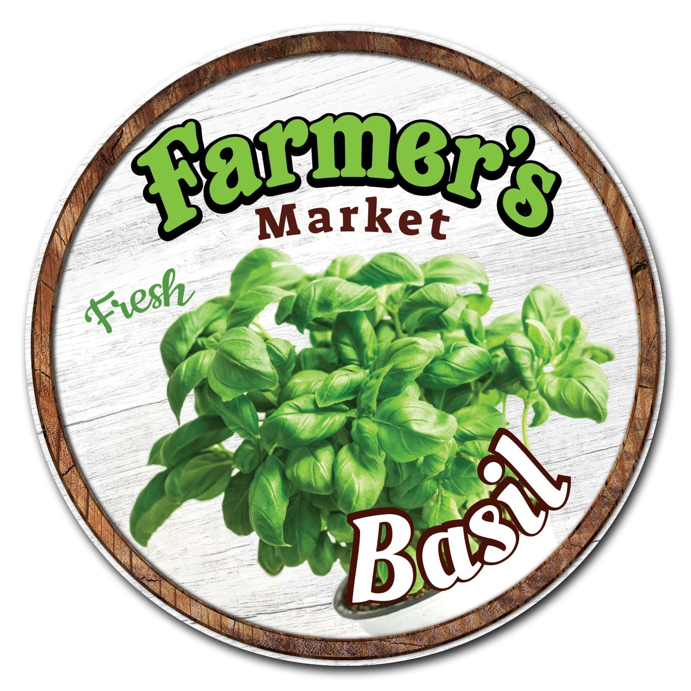 SignMission Circular Rigid Plastic Sign 12" Tall - Farmer's Market ...