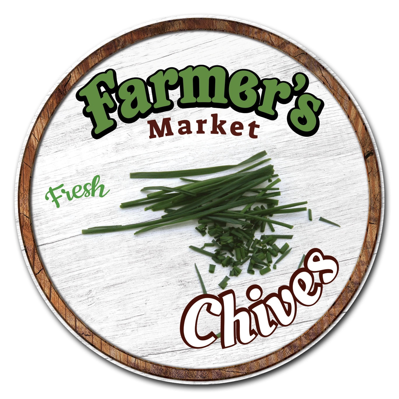 SignMission Circular Rigid Plastic Sign 12" Tall - Farmer's Market ...
