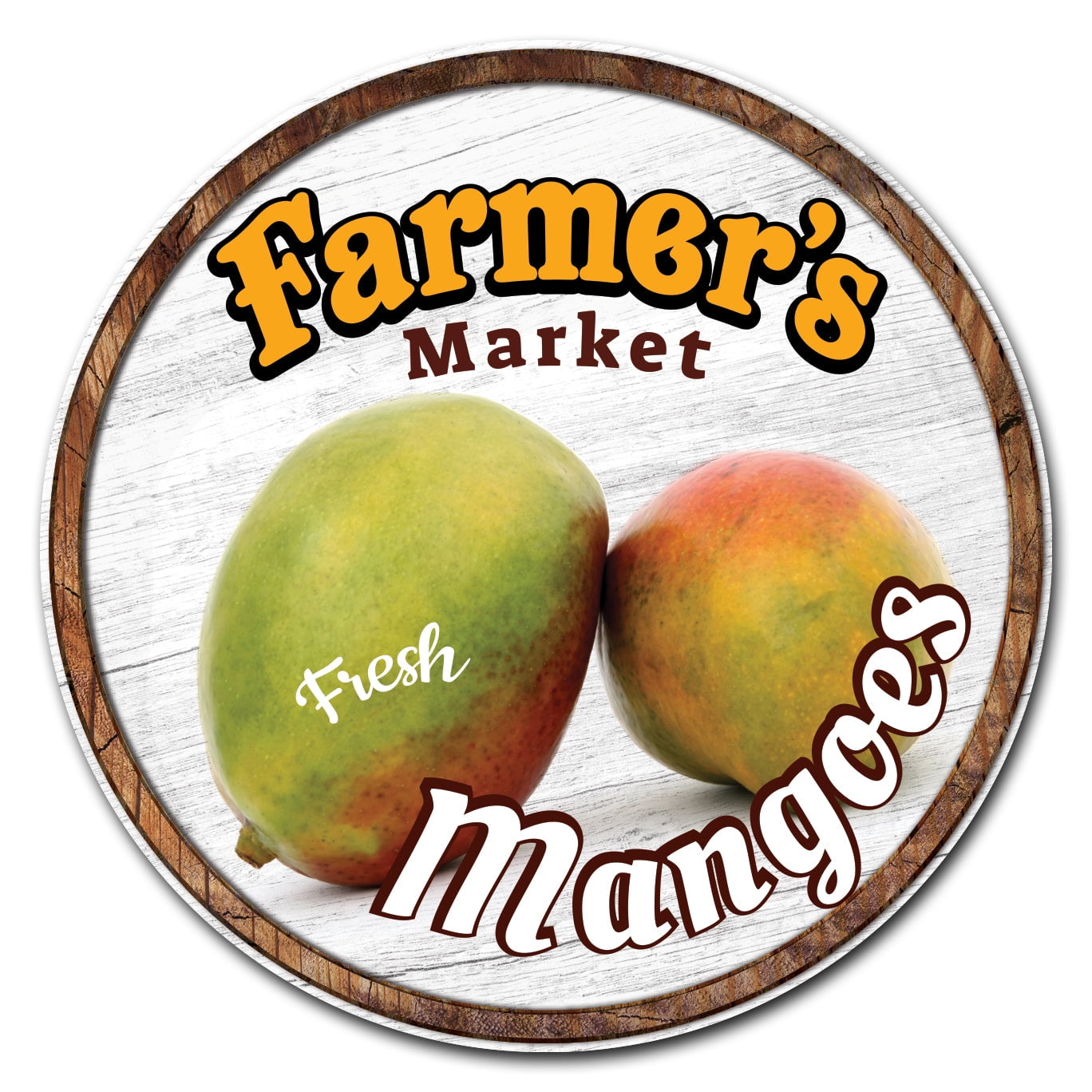 SignMission Circular Rigid Plastic Sign 12" Tall - Farmer's Market ...
