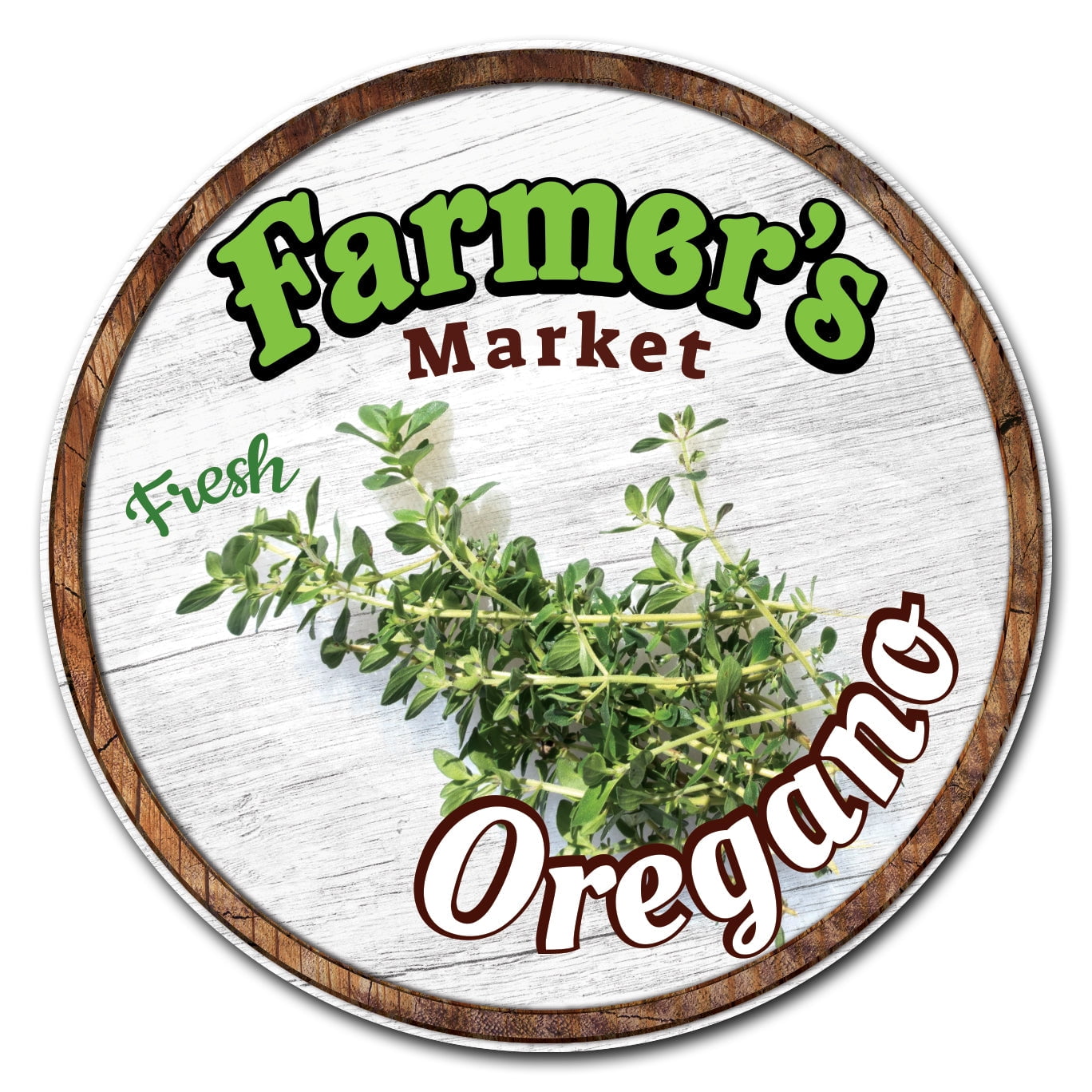 SignMission Circular Rigid Plastic Sign 12" Tall - Farmer's Market ...