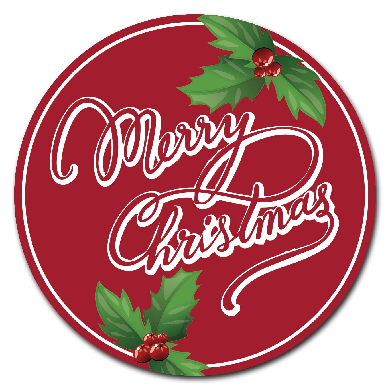 SignMission Circular Rigid Plastic Sign 12" Tall - Merry Christmas 2 ...