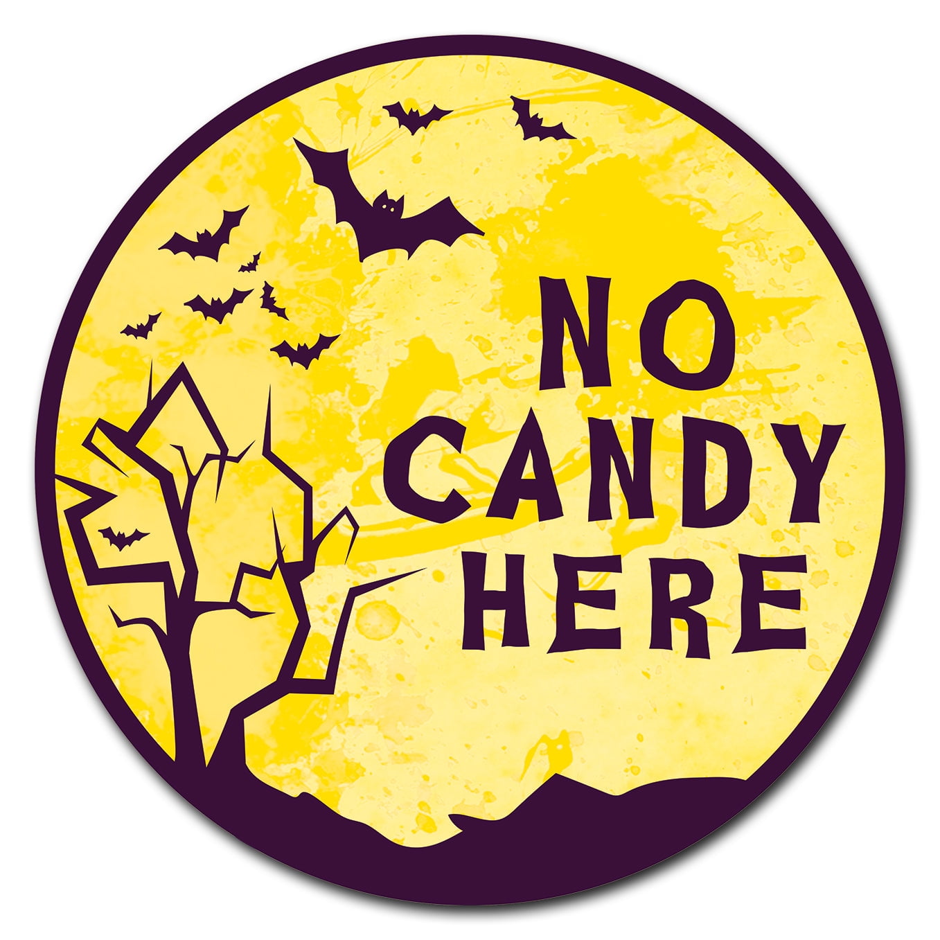 SignMission Circular Rigid Plastic Sign 12" Tall - No Candy Here ...