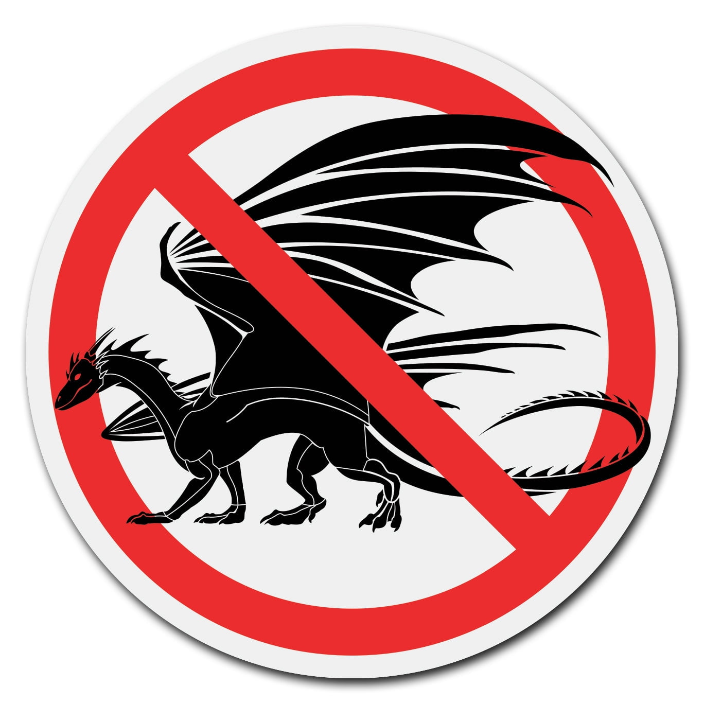 SignMission Circular Rigid Plastic Sign 12" Tall - No Dragons | Plastic ...