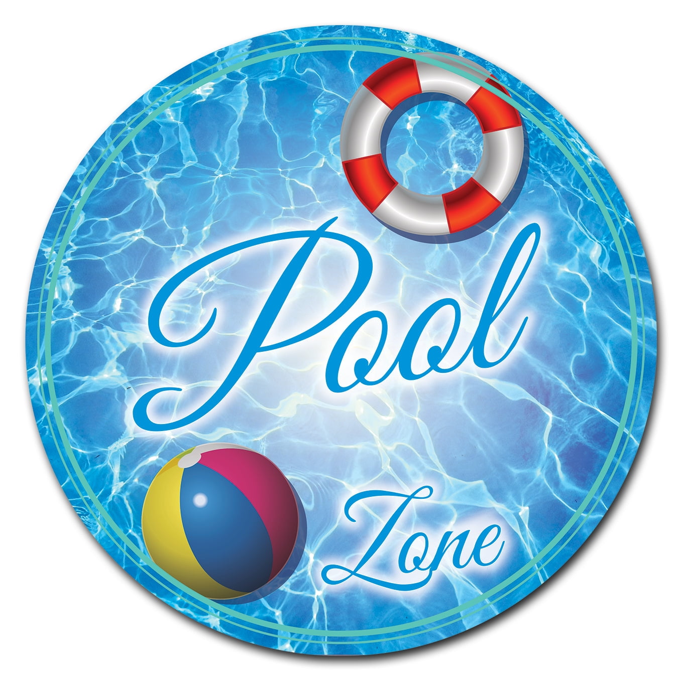 SignMission Circular Rigid Plastic Sign 12" Tall - Pool Zone | Plastic ...