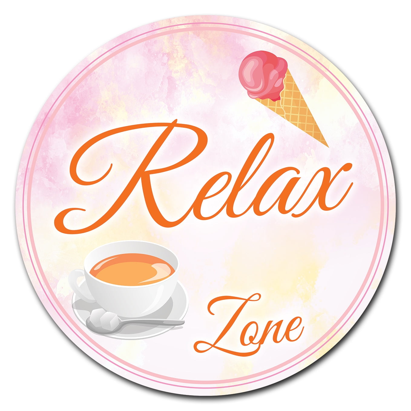 SignMission Circular Rigid Plastic Sign 12" Tall - Relax Zone | Plastic ...