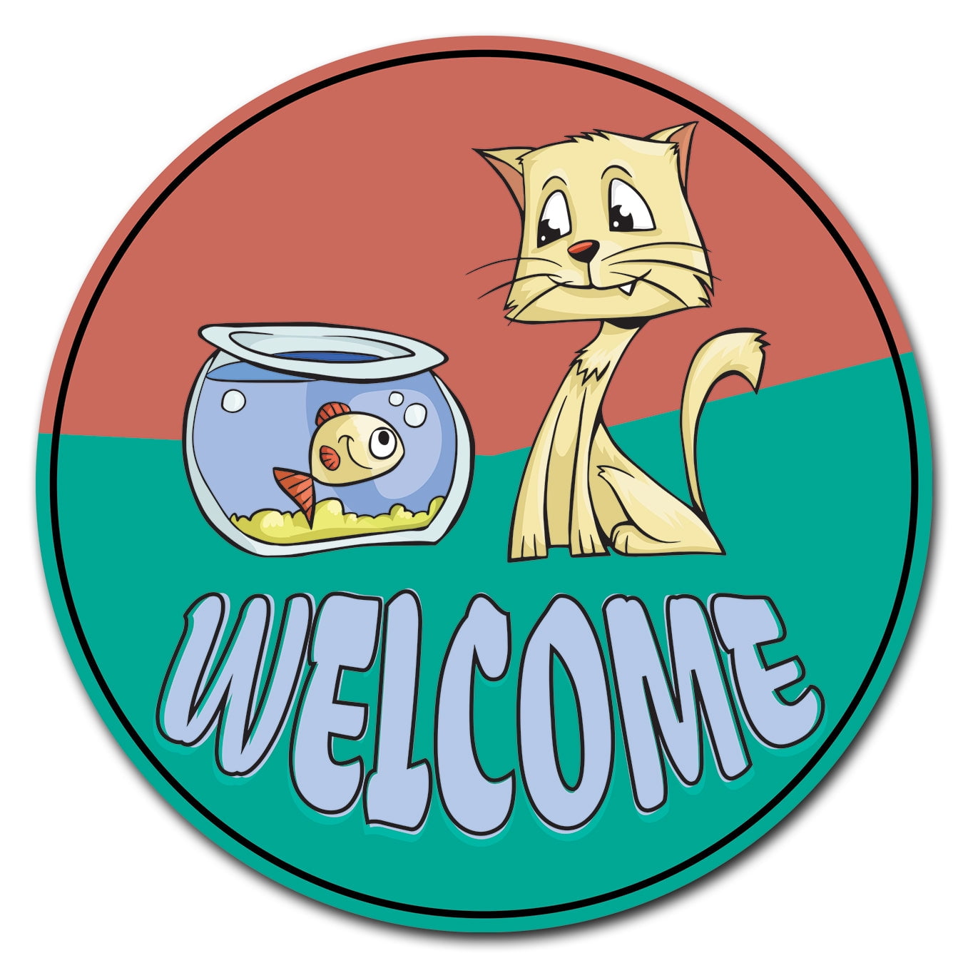 SignMission Circular Rigid Plastic Sign 12" Tall - Welcome 2 | Plastic ...