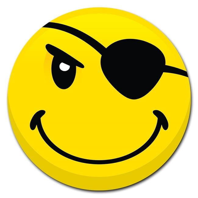 SignMission P-12-CIR-Emoji Pirate Circular Rigid Plastic Sign for 12 in ...