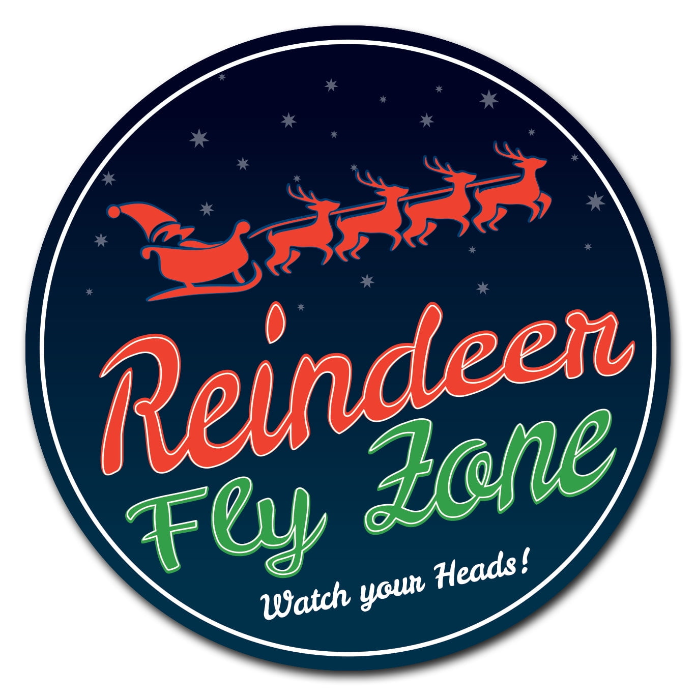 SignMission Corrugated Plastic Sign With Stakes 24" Circular - Reindeer ...