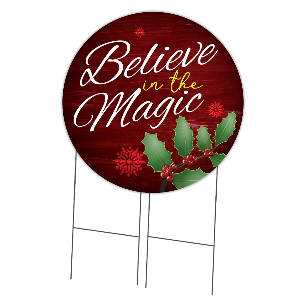 SignMission Corrugated Plastic Sign With Stakes 36" Circular - Believe ...