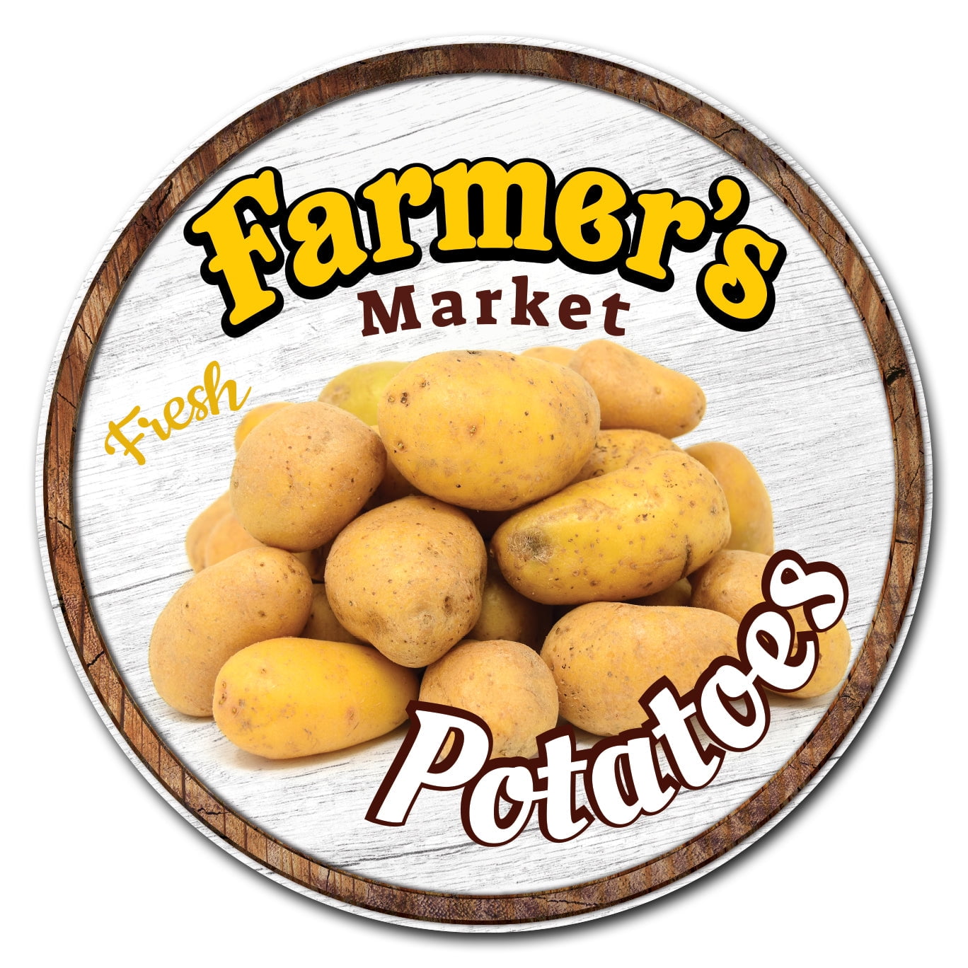 SignMission Corrugated Plastic Sign With Stakes 16" Circular - Farmer's ...