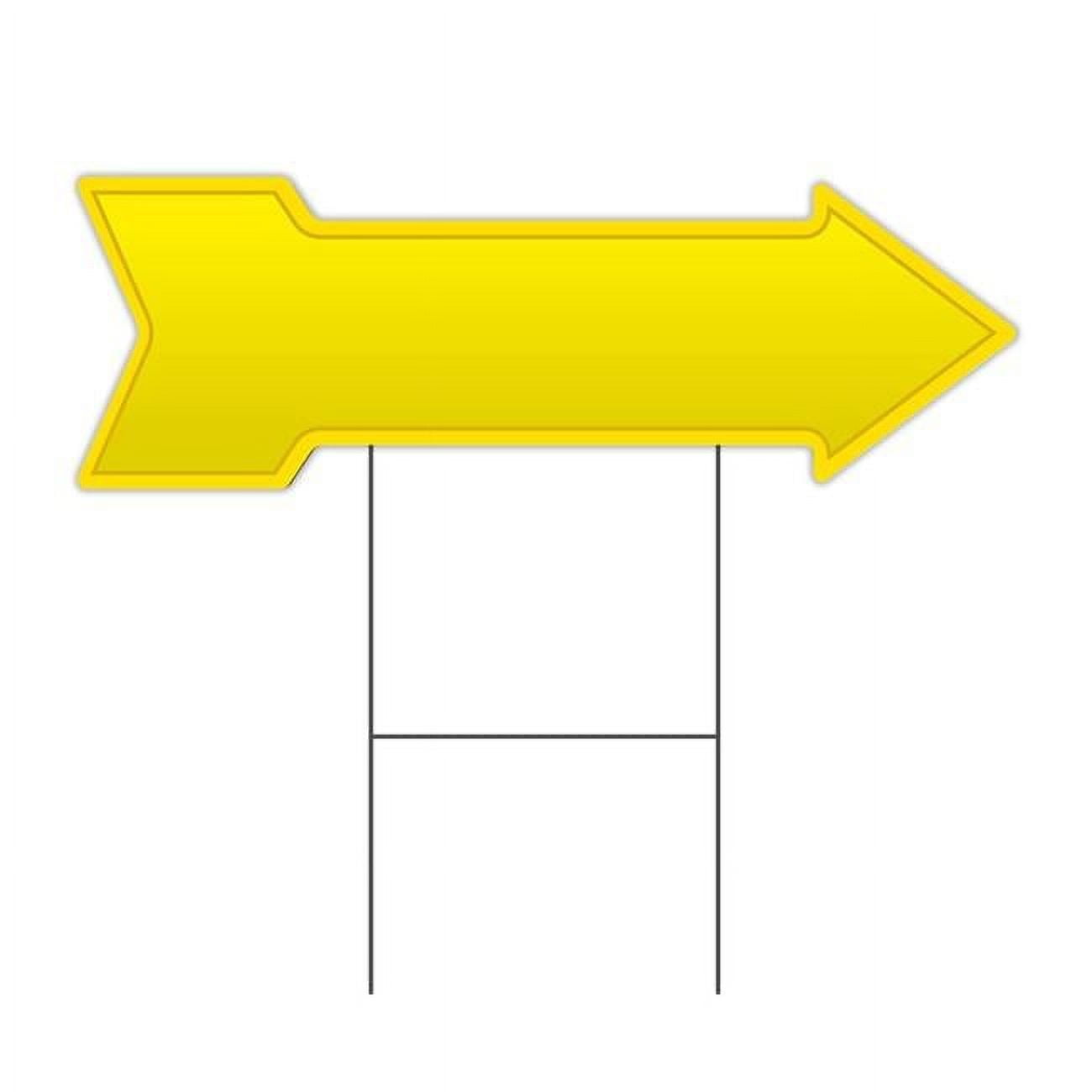 SignMission Corrugated Plastic Single Sided Arrow Sign - Yellow - 10 x ...