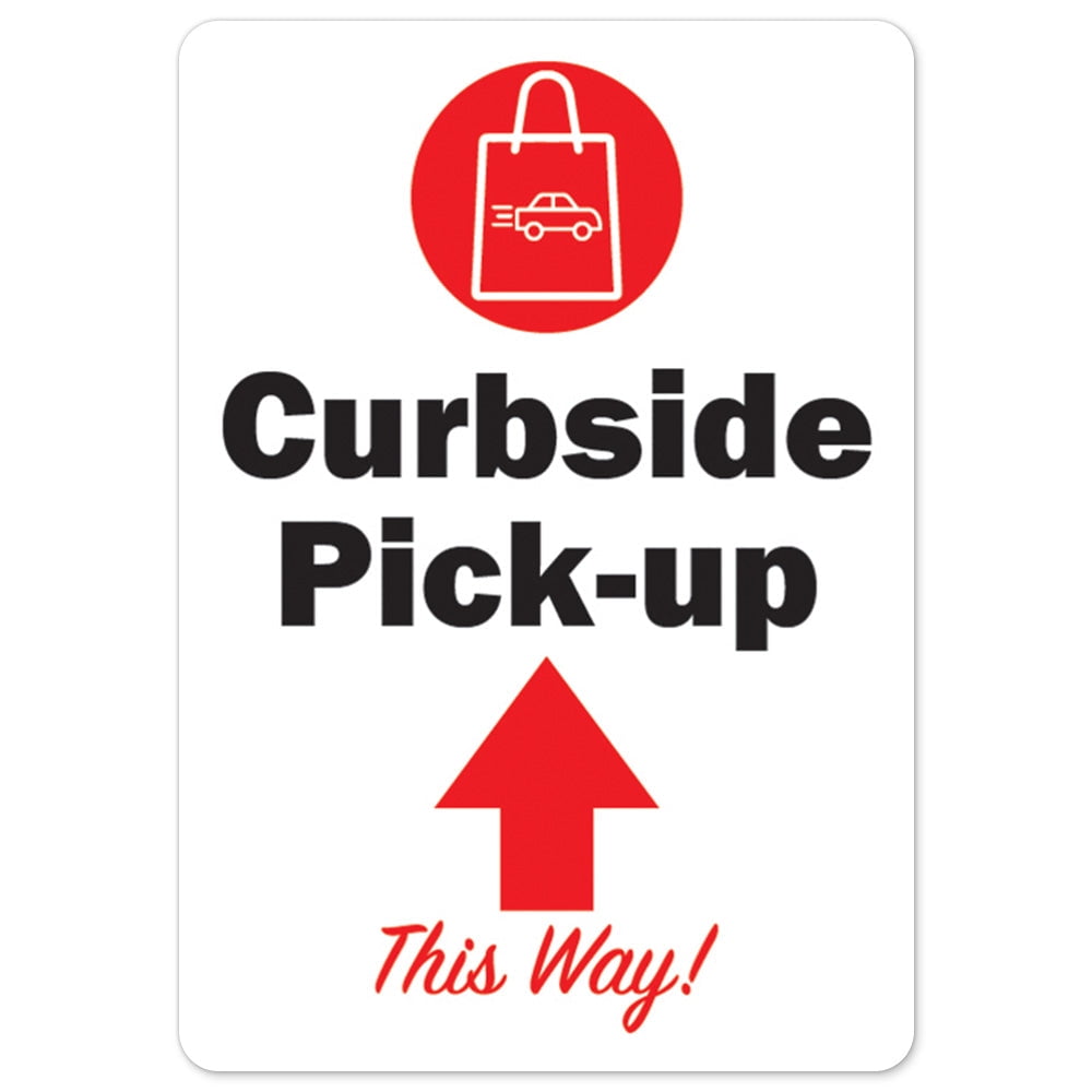 SignMission OS-NS-A-1014-25467 Covid-19 Notice Aluminum Sign - Curbside ...