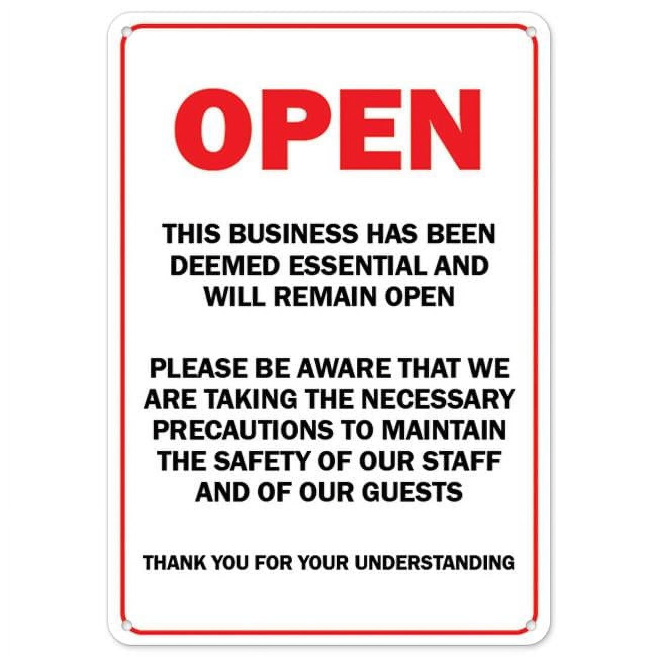 SignMission Covid-19 Notice Sign - Open This Business Has Been Deemed ...