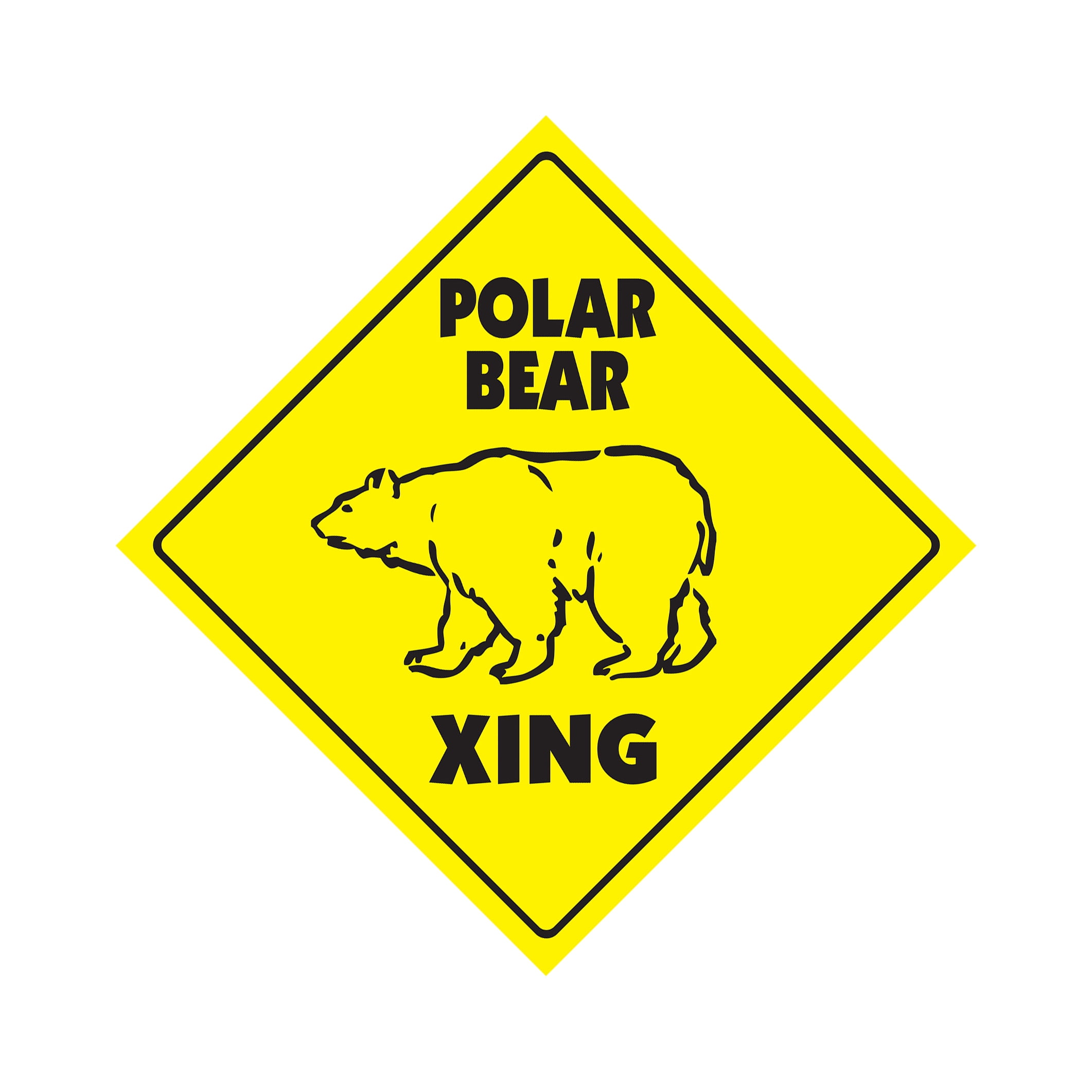 SignMission D-4-X-POLAR BEAR 4 in. Polar Bear Zone Xing Crossing Decal ...