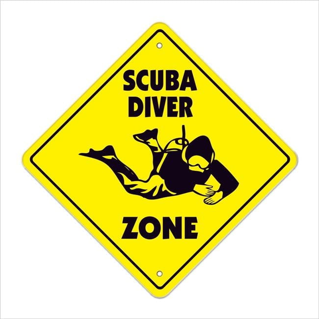 SignMission D-4-X-SCUBA DIVER 4 in. Scuba Diver Zone Xing Crossing ...
