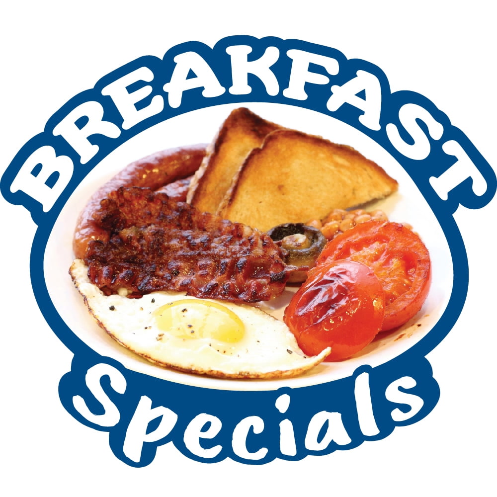 SignMission D-DC-12-Breakfast Specials 12 in. Concession Decal ...
