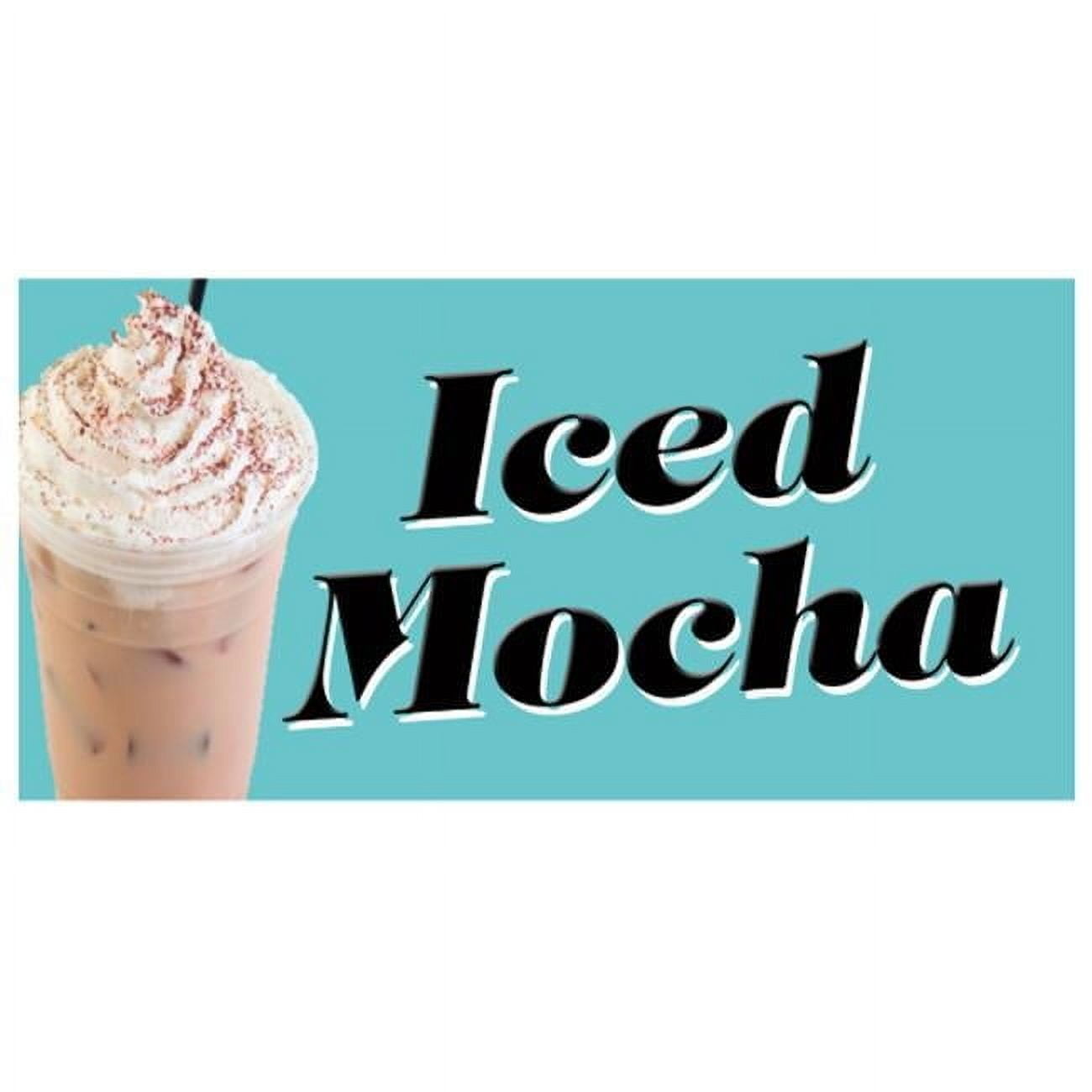 ICED MOCHA Decal cold coffee drink signs cart stand new - Walmart.com