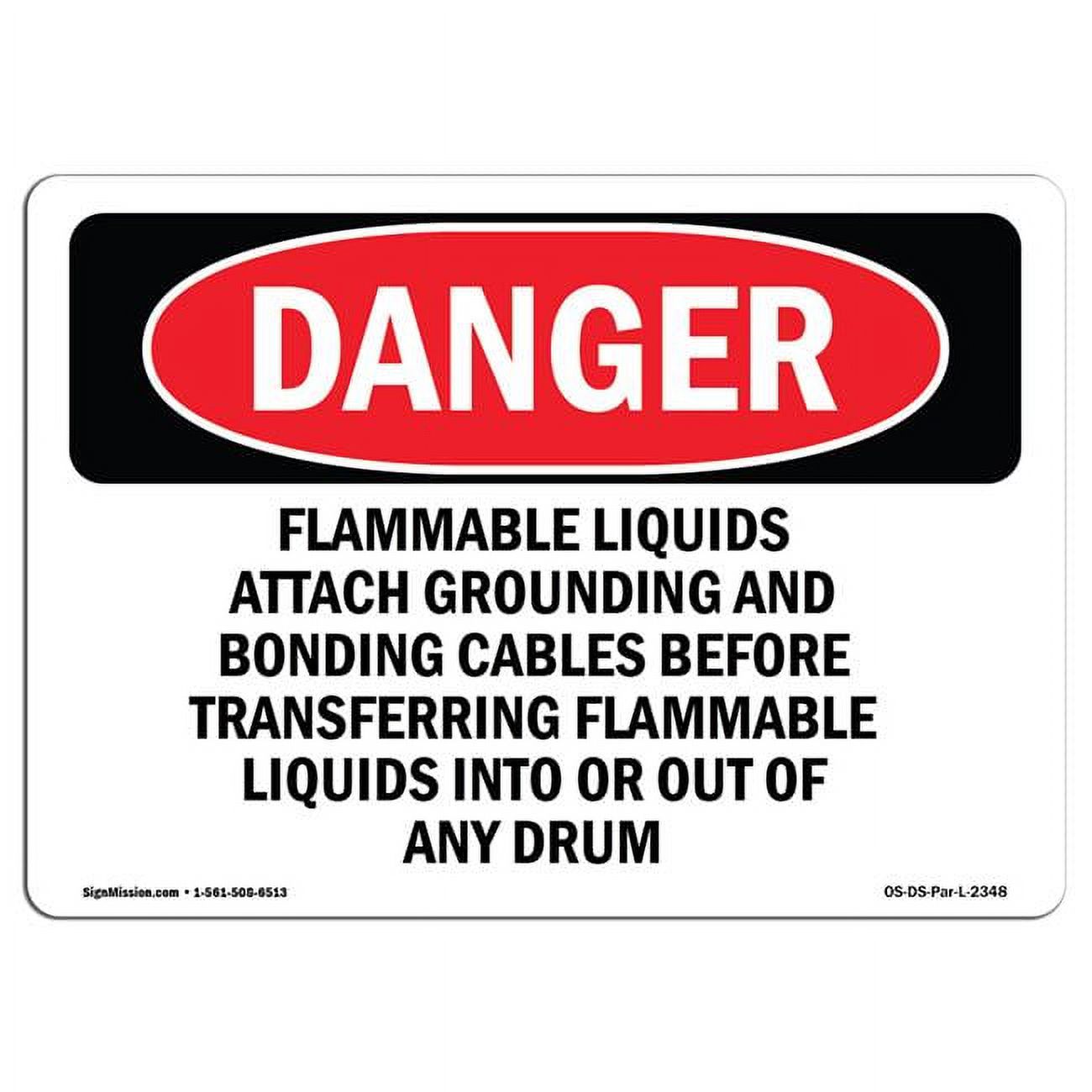 SignMission 12 x 18 in. OSHA Warning Sign - Flammable Liquids Attach ...