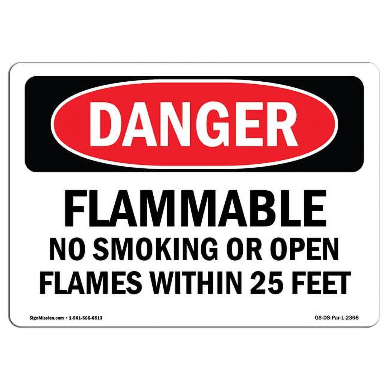 Flammable Liquids No Smoking Sign, OSHA Danger Sign, 18x24 Corrugated ...