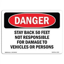 Caution Stay Back 100 Feet Sign - Walmart.com