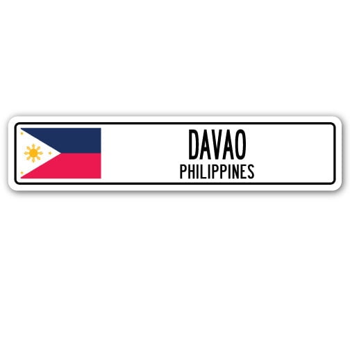 DAVAO PHILIPPINES Street Sign Filipino flag city country road wall gift ...