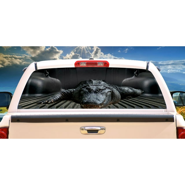 SignMission Dead Gator Rear Window Graphic truck view thru vinyl decal ...