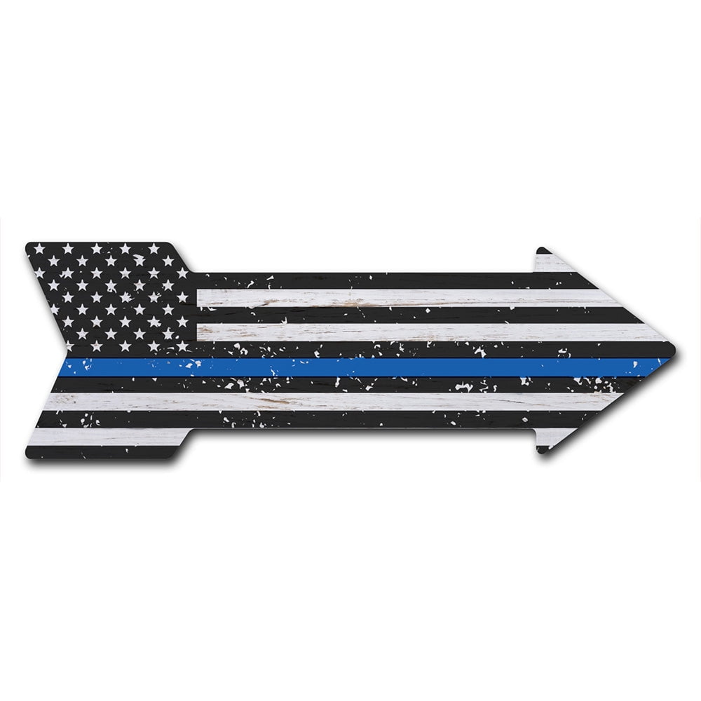 SignMission Decal Art American Flag Thin Blue Line Decal Indoor ...