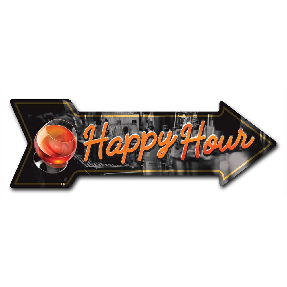 SignMission Decal Art Happy Hour Decal Indoor/ Outdoor Decor 24 ...