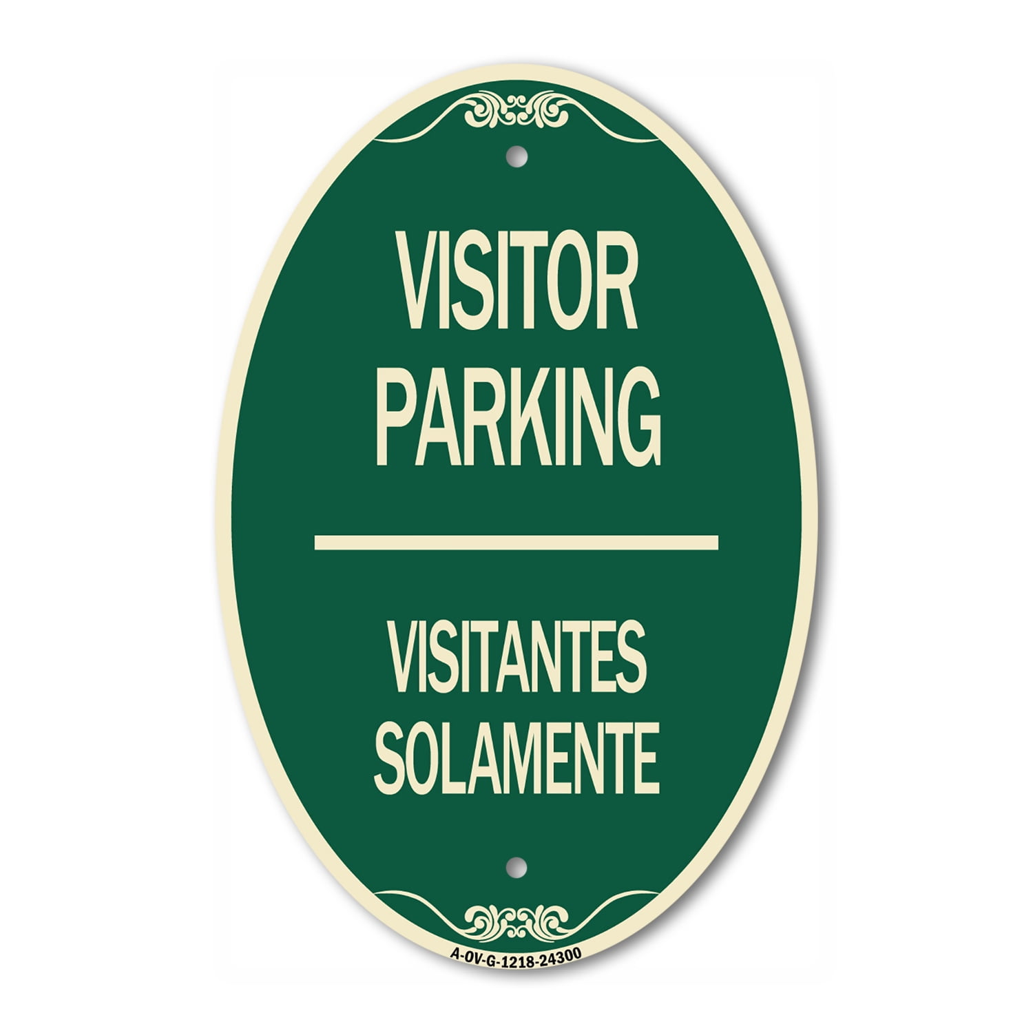 SignMission Designer Oval Series Sign - Bilingual Reserved Parking Sign ...