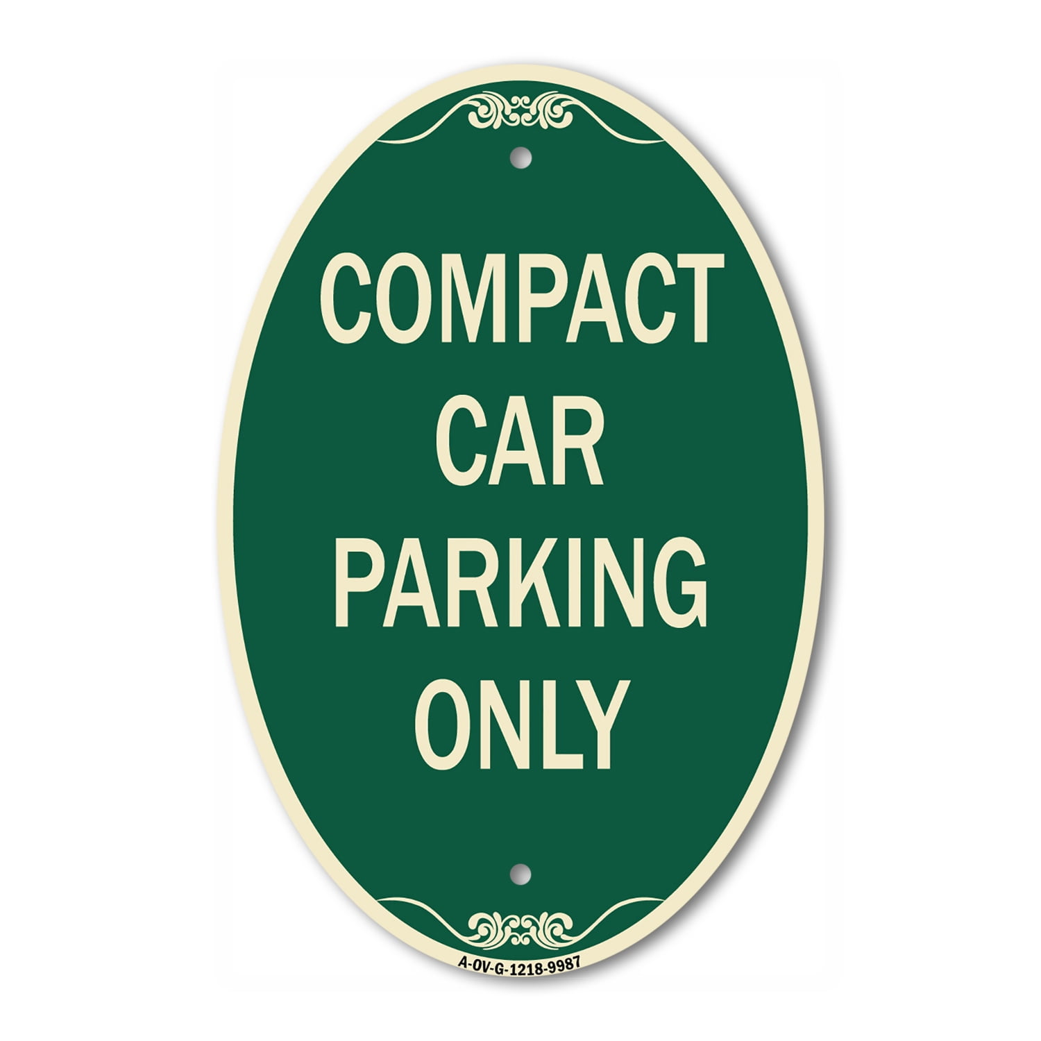 SignMission Designer Oval Series Sign - Compact Car Parking Only ...